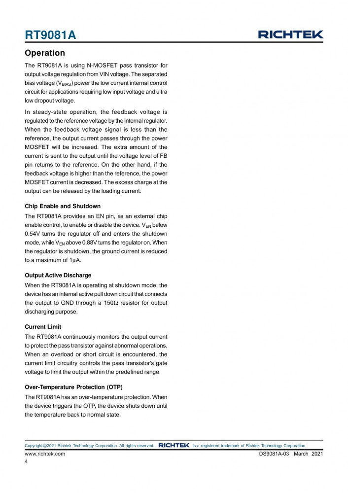 RT9081A datasheet page 4