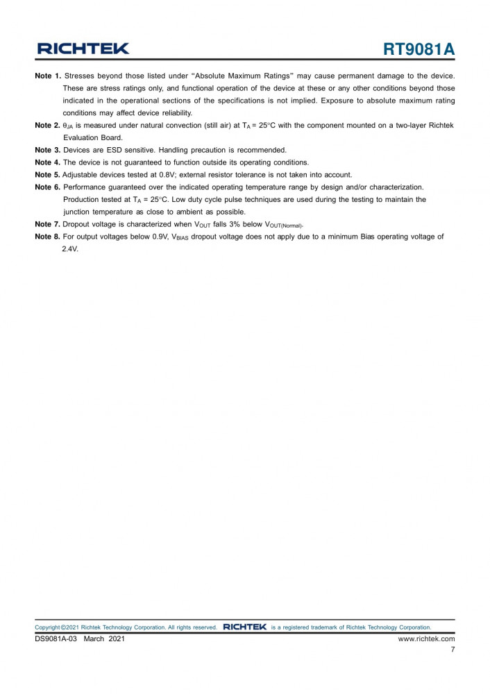 RT9081A datasheet page 7