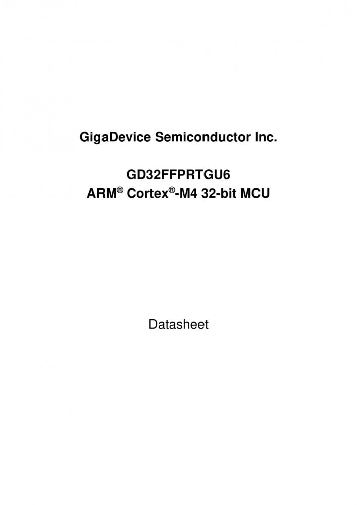 GD32FFPRTGU6 datasheet page 1