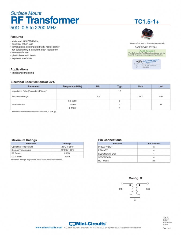 TC1.5-1+ datasheet page 1