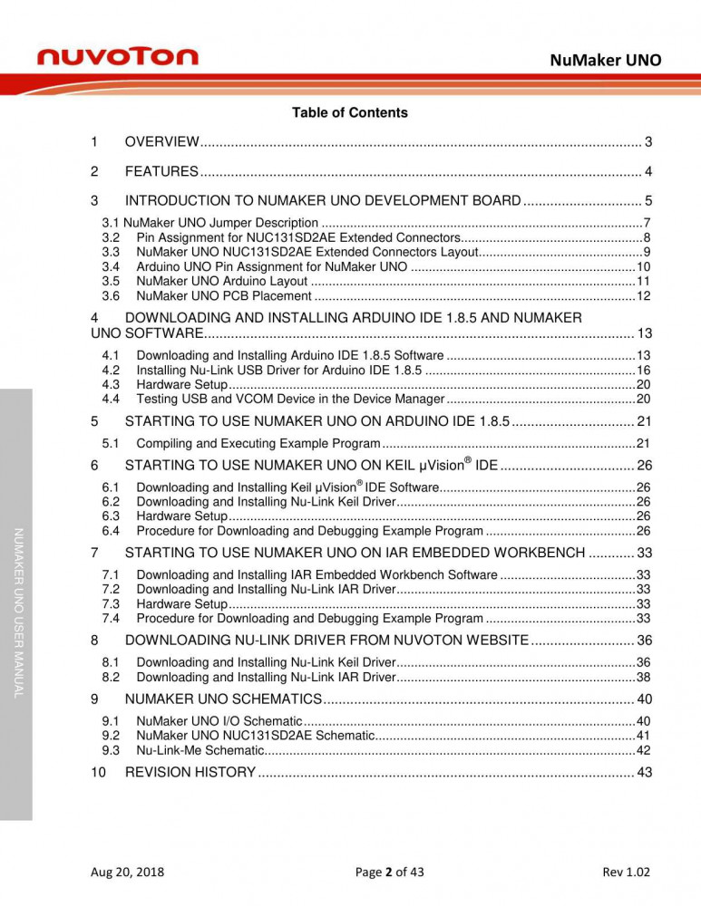 NuMaker UNO manual page 2