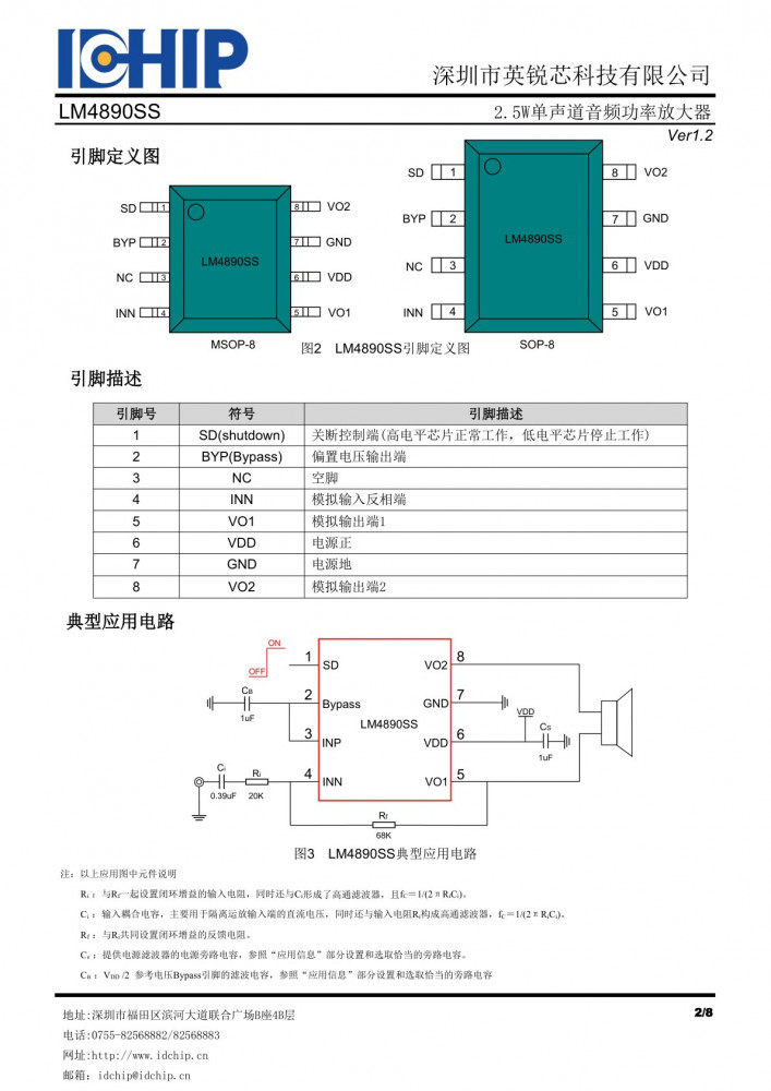 LM4890SS datasheet page 2