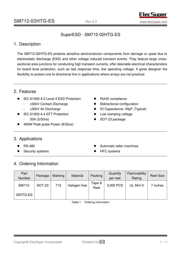SM712-02HTG-ES datasheet page 1