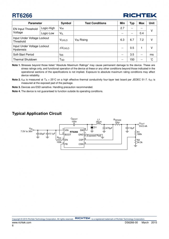 RT6266 datasheet page 6