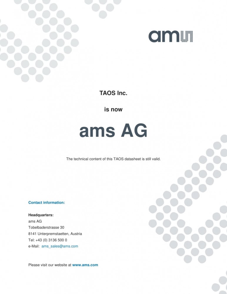 TMD2771 documentation page 1