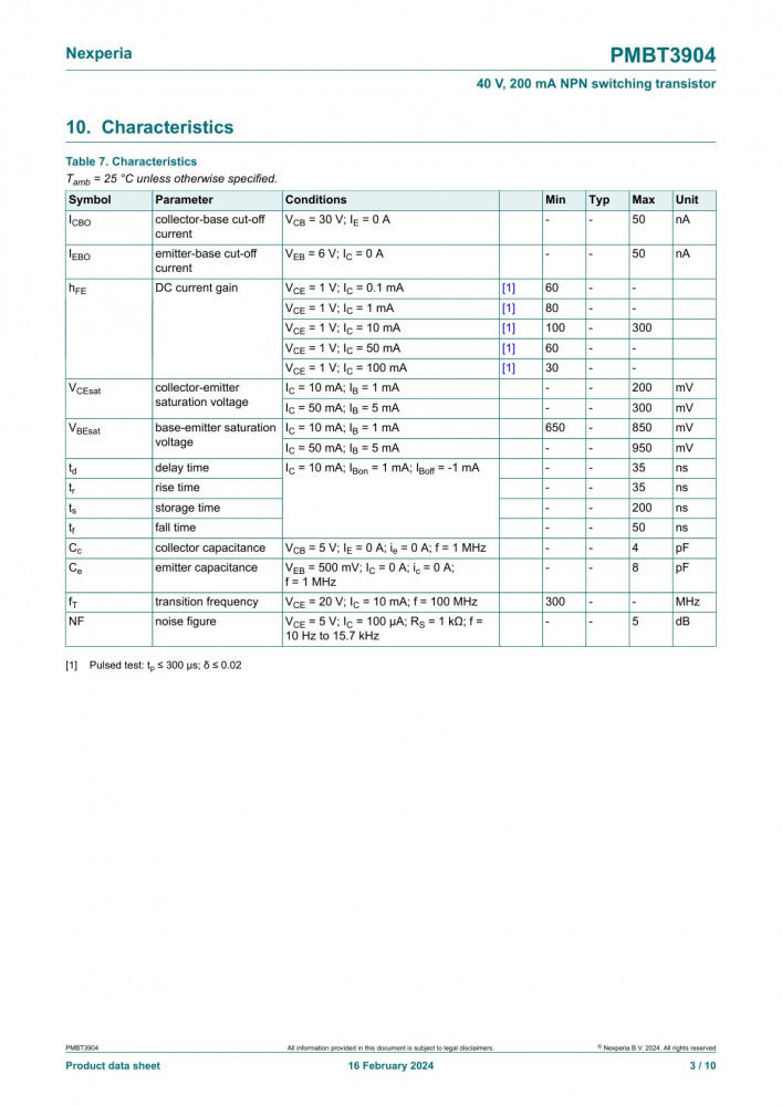 PMBT3904 datasheet page 3