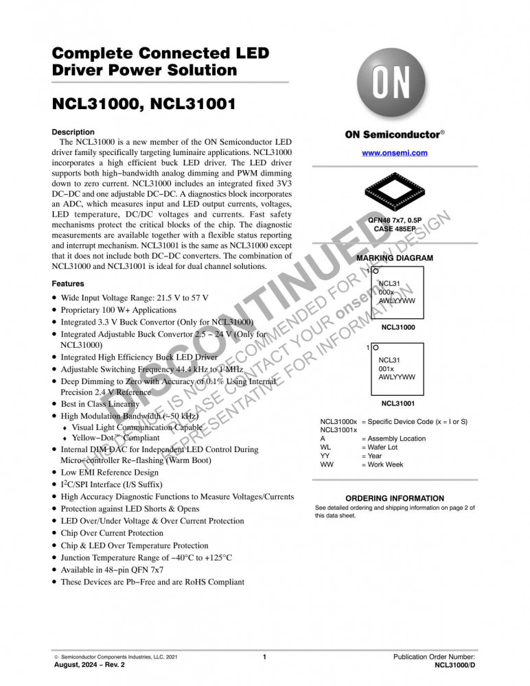 NCL31000 datasheet page 1