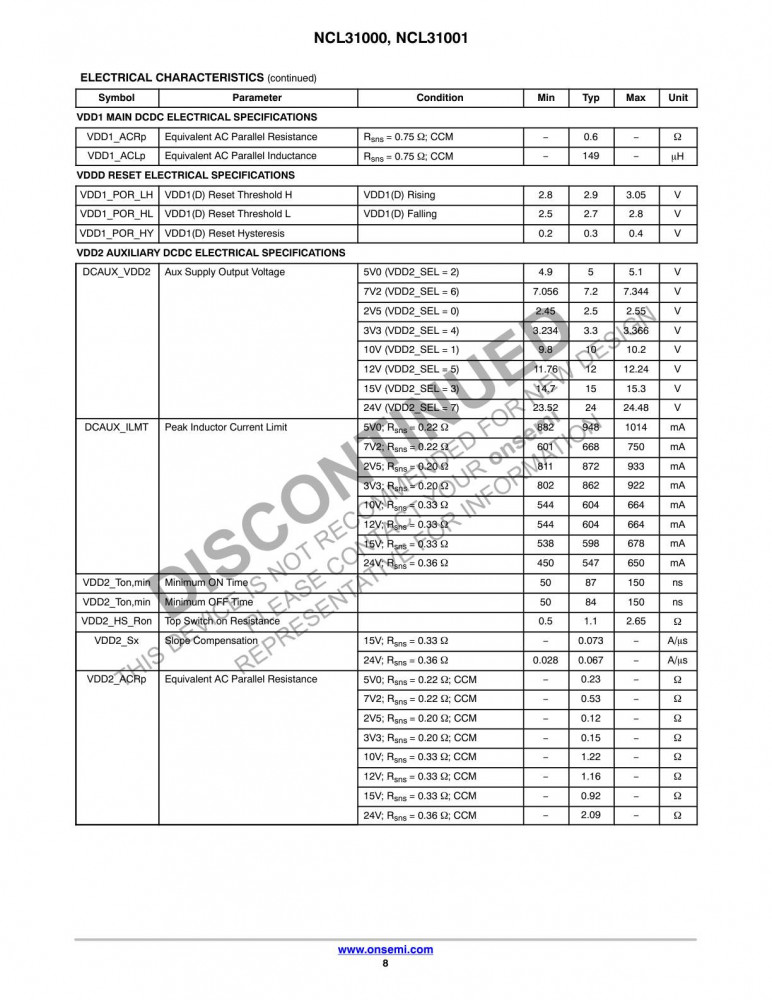 NCL31000 datasheet page 8