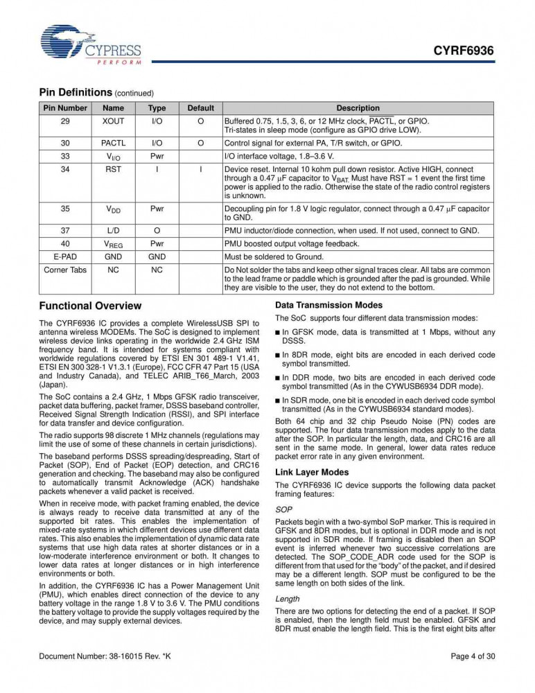 CY8CTMA340-48LQI-09KG document page 4