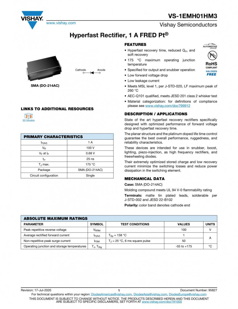 VS-1EMH01HM3/5AT datasheet page 1