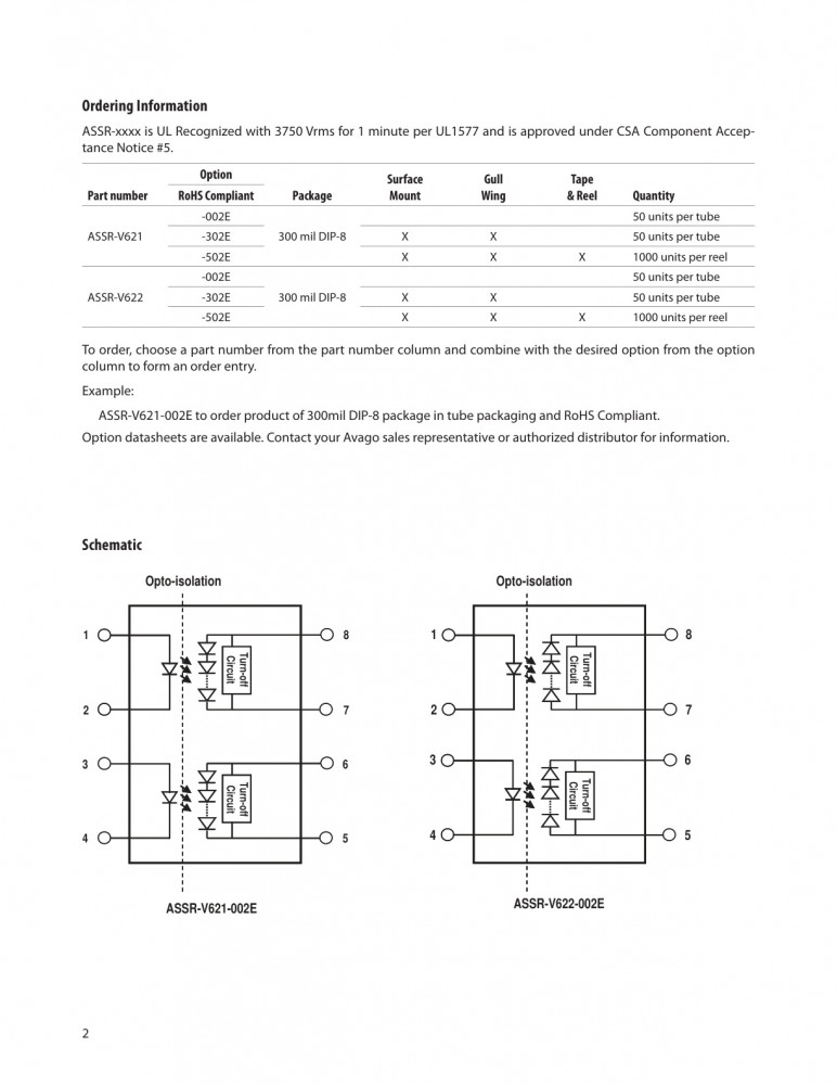 ASSR-V622-502E datasheet page 2