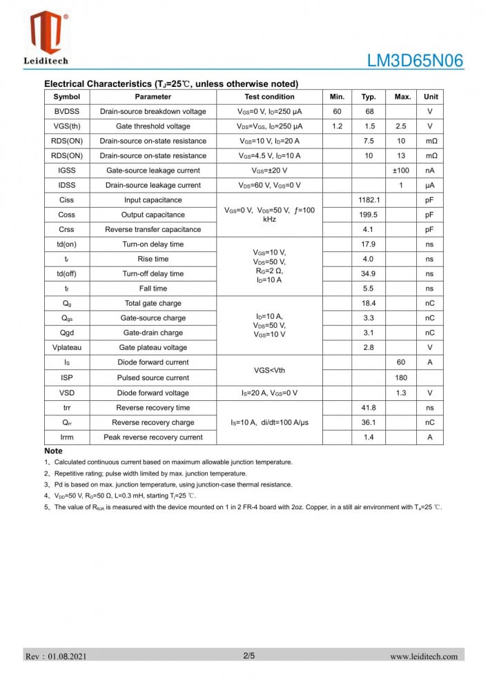 LM3D65N06 datasheet page 2