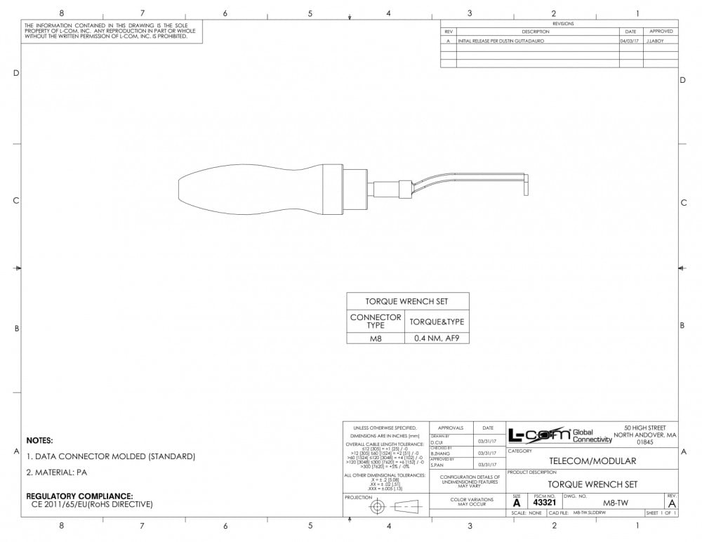 L-com M8-TW technical document page