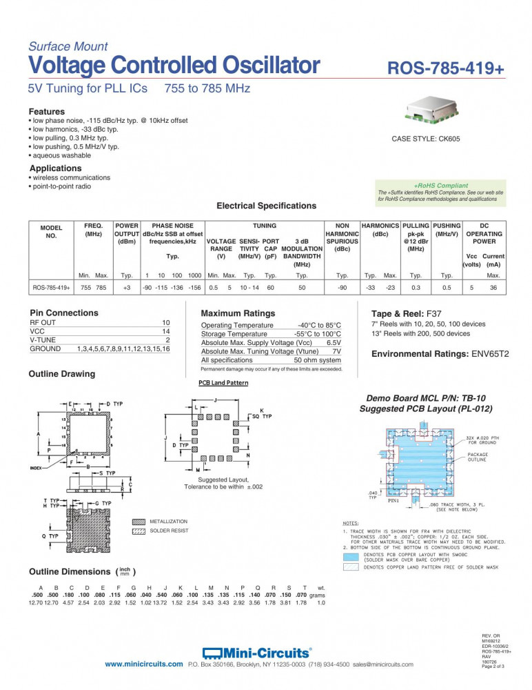 ROS-785-419+ datasheet page 2