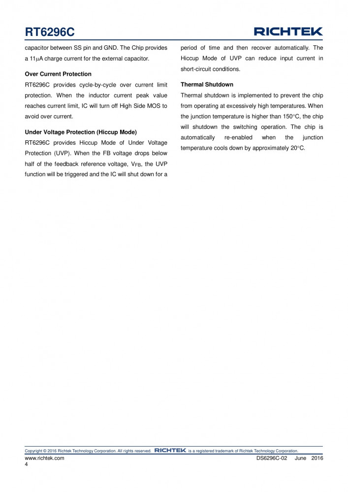 RT6296C datasheet preview, page 4
