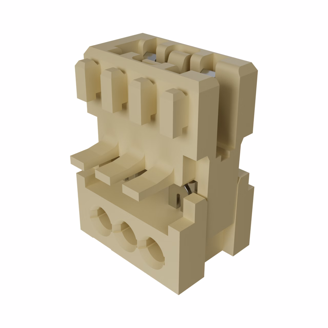 Appli-Mate RAST 2.5 IDT Connector, 2.50mm Pitch, Direct/Indirect, Female, Beaded Terminal, 3 Circuits, All Position Keys, 1 Open and 1 Closed Endwall, Circuit 2 Voided, Latch at Circuit 2 for sale