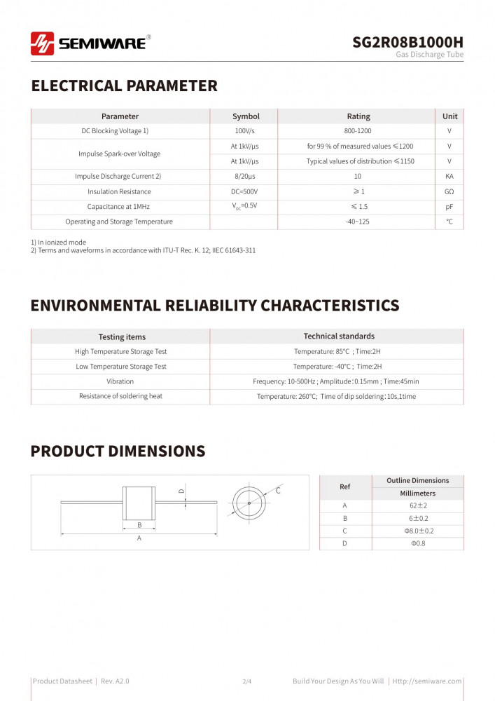 SG2R08B1000H datasheet page 2