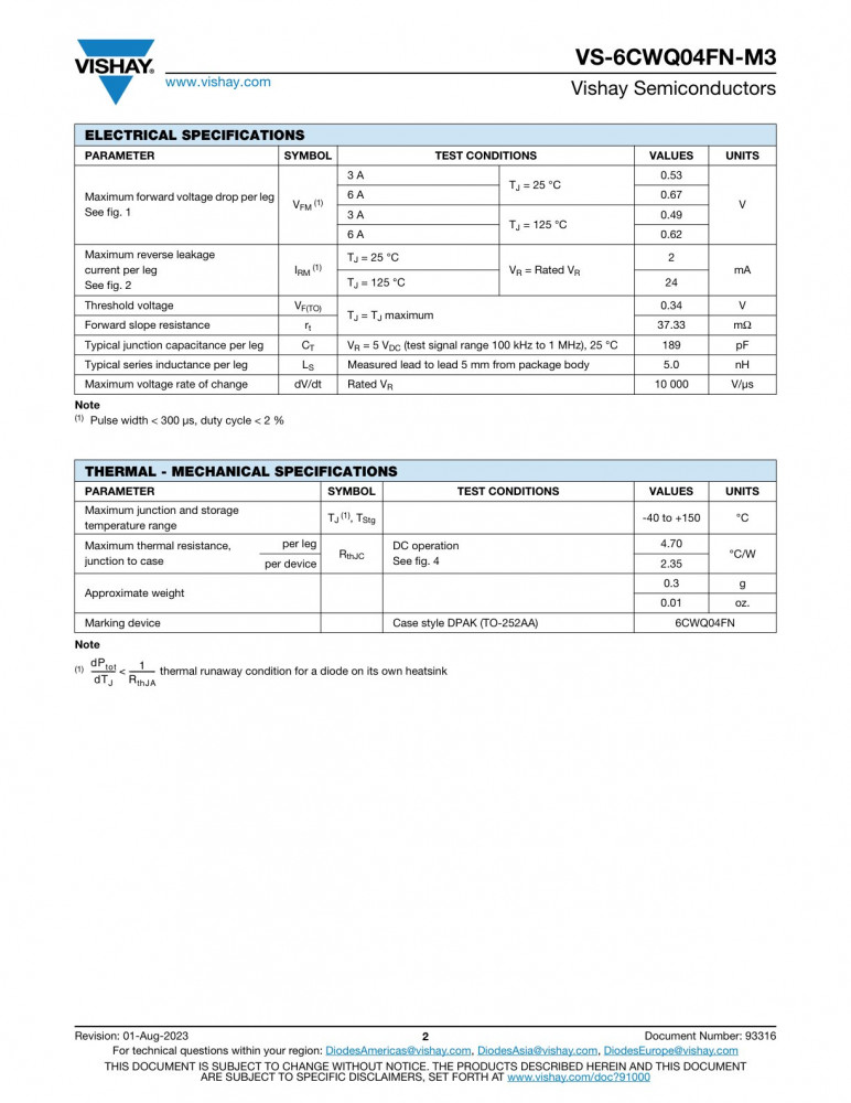 VS-6CWQ04FN datasheet page 2