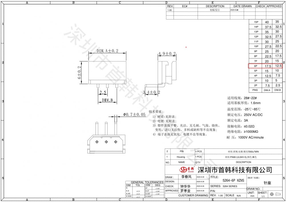 5264-6P WZMS specification page 1