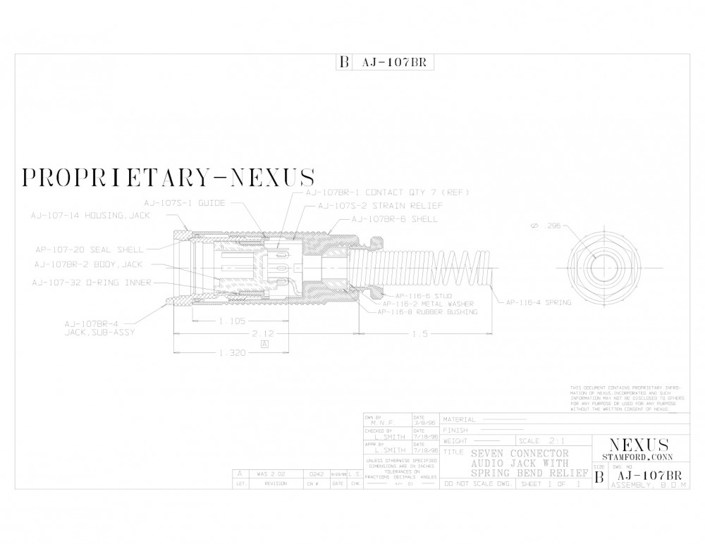 AJ-107BR-M technical drawing page