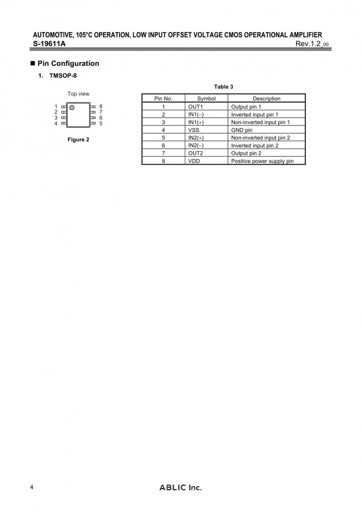 ABLIC S-19611AB datasheet page 4
