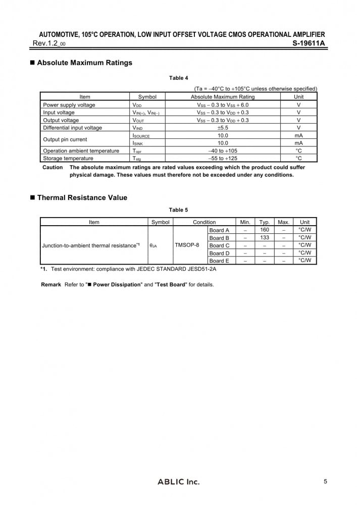 ABLIC S-19611AB datasheet page 5