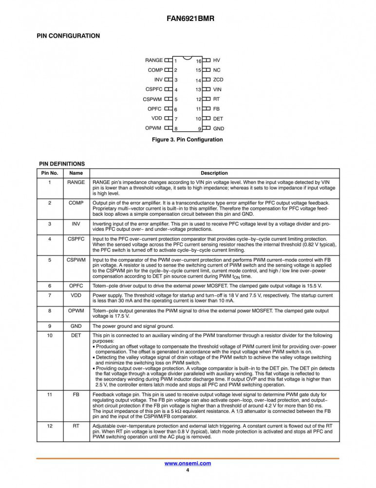 FAN6921BMR datasheet page 4