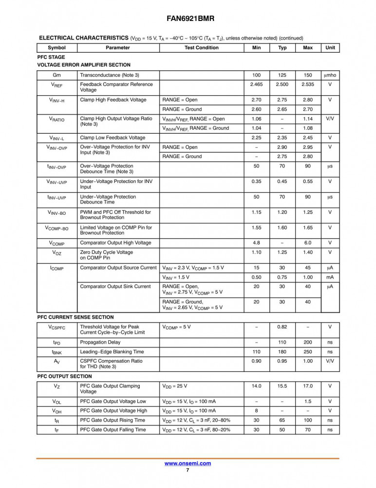 FAN6921BMR datasheet page 7
