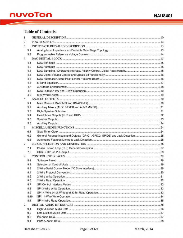 NAU8401YG technical document page 5