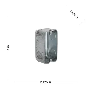 4 in. x 2 in. Handy Box, Drawn, 1-7/8 in. Deep, Seven 3/4 in. KO's, Raised Ground for sale