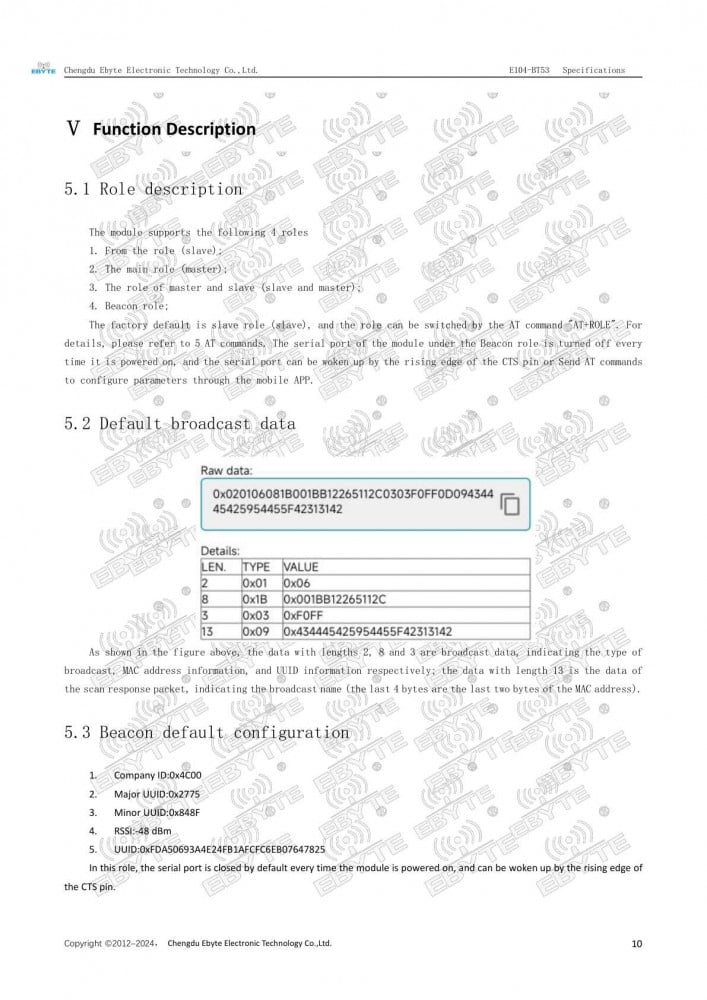 E104-BT53A3 datasheet page 10