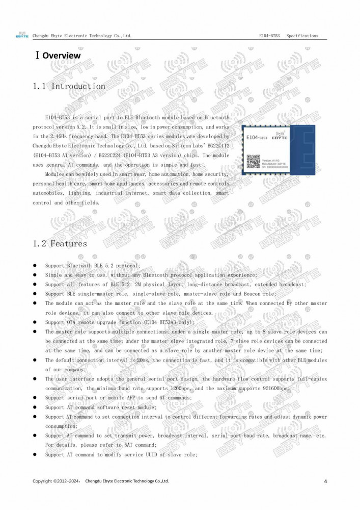 E104-BT53A3 datasheet page 4