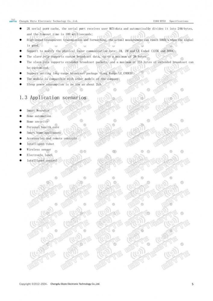 E104-BT53A3 datasheet page 5