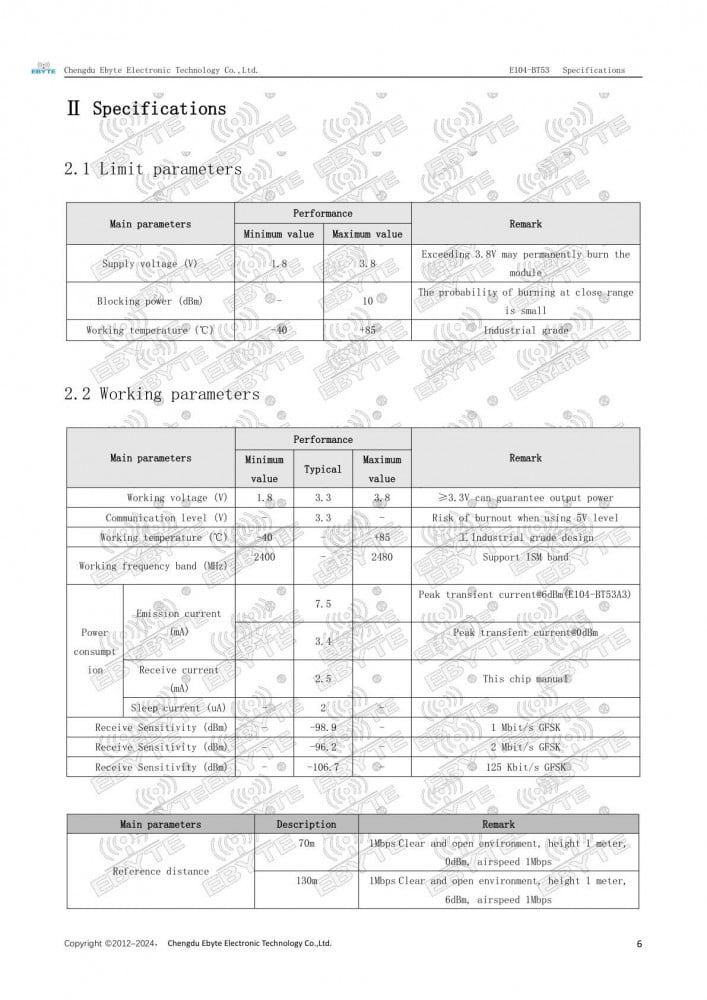 E104-BT53A3 datasheet page 6