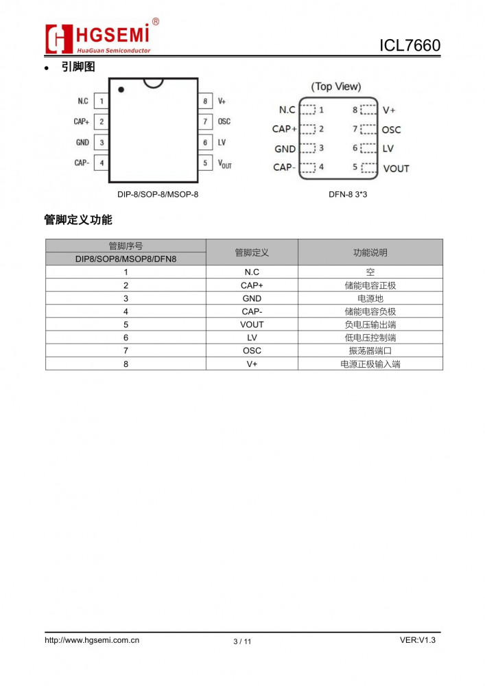 ICL7660M/TR datasheet page 3