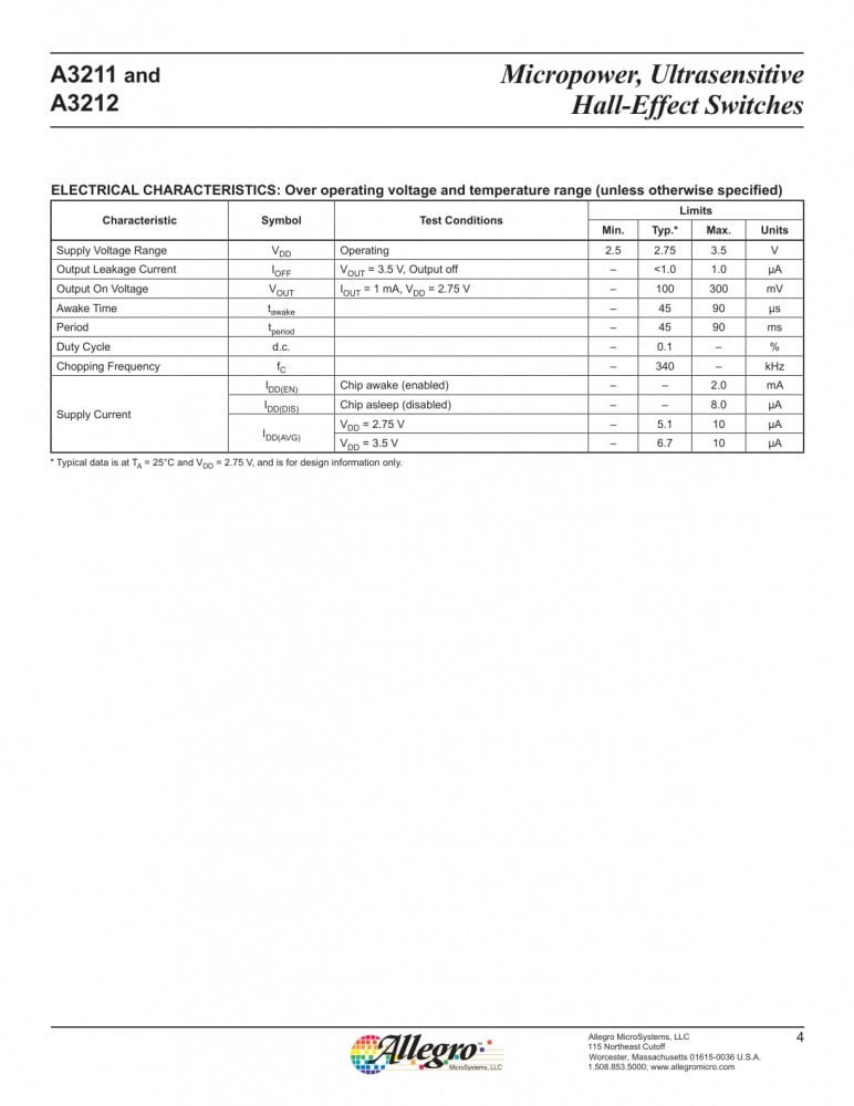A3212 datasheet page 4