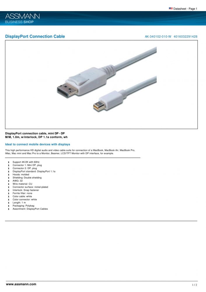 AK-340102-010-W technical document page 1
