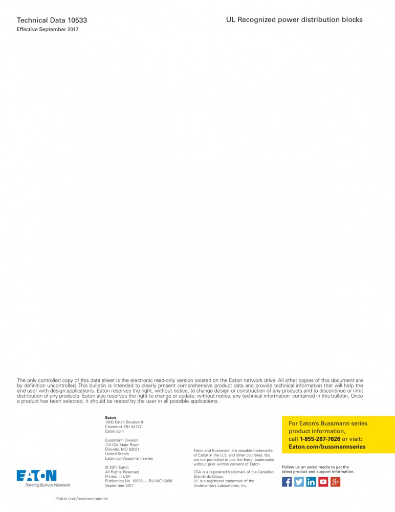 EATON Bussmann product information page