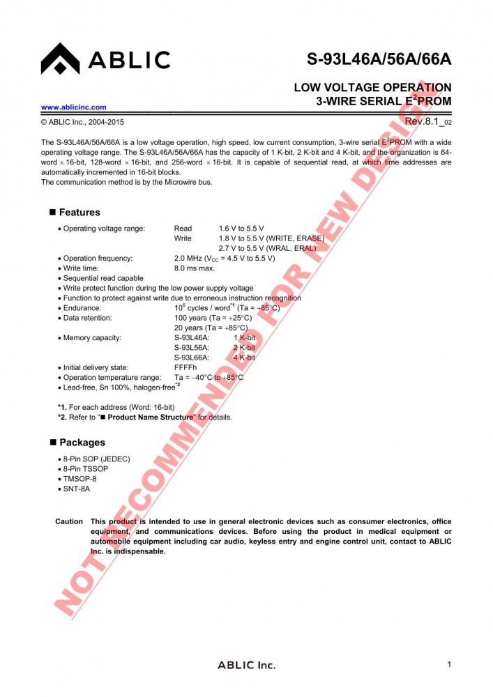 S-93L66A datasheet page 1