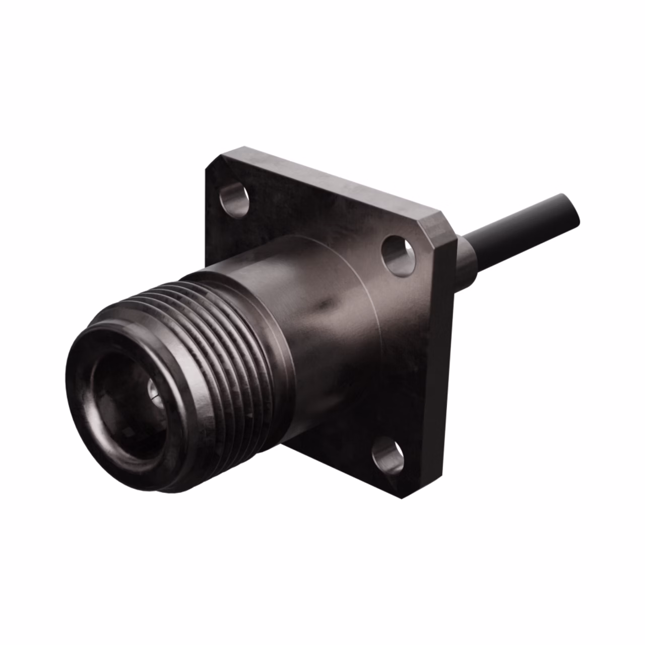 N Jack, Straight, 4-Hole Flange Mount, Solder, .141