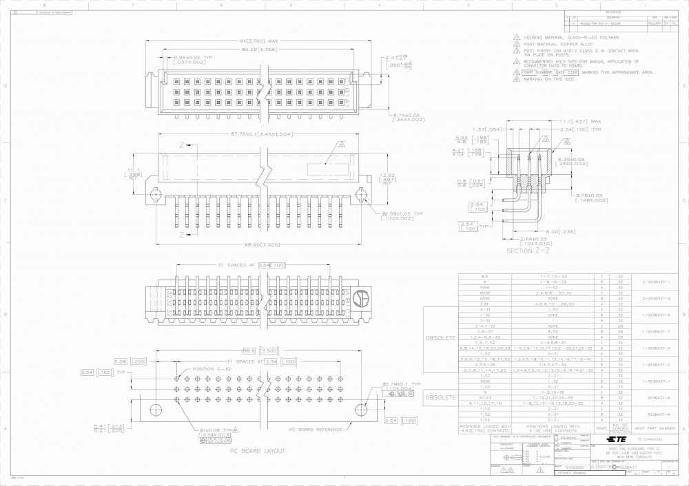TE Connectivity 5536437-4 technical drawing preview