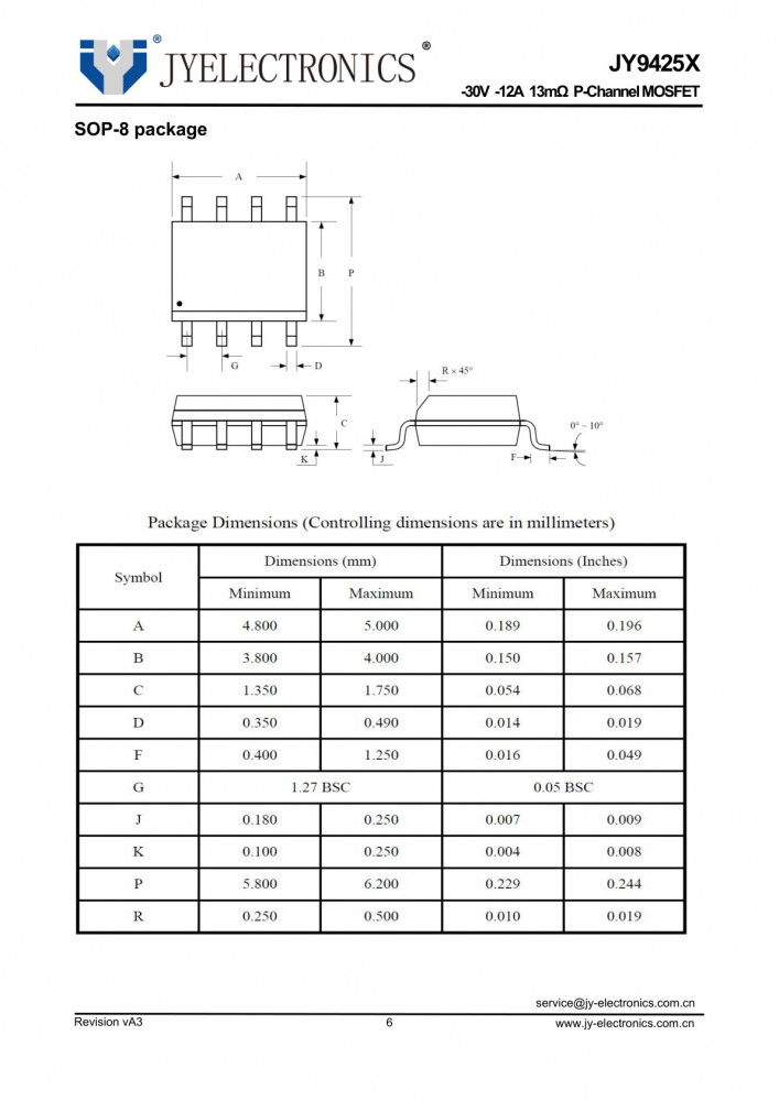 JY9425X datasheet page 6