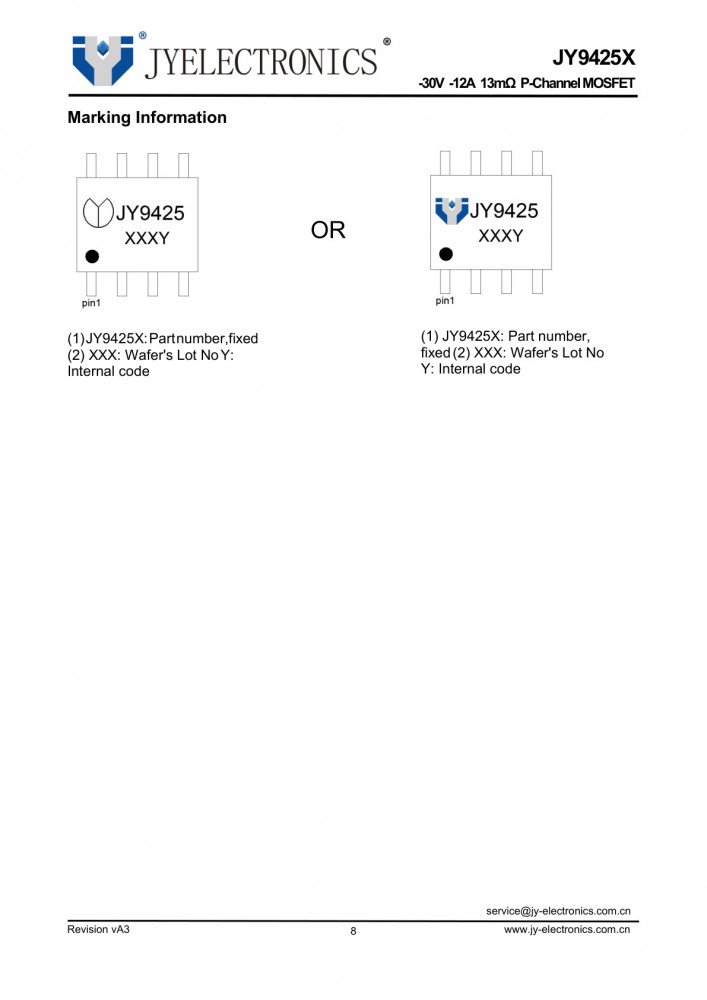 JY9425X datasheet page 8