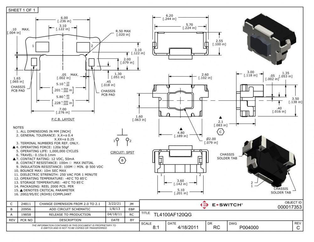 TL4100AF120QG product drawing preview