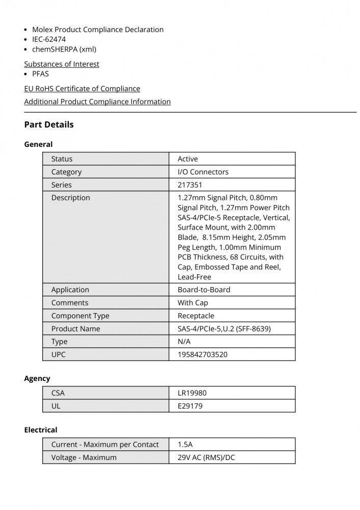 MOLEX 2173511003 technical document image 2