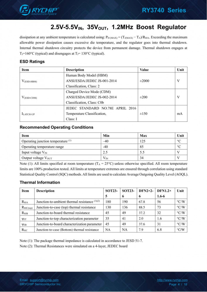 RY3740 datasheet page 4