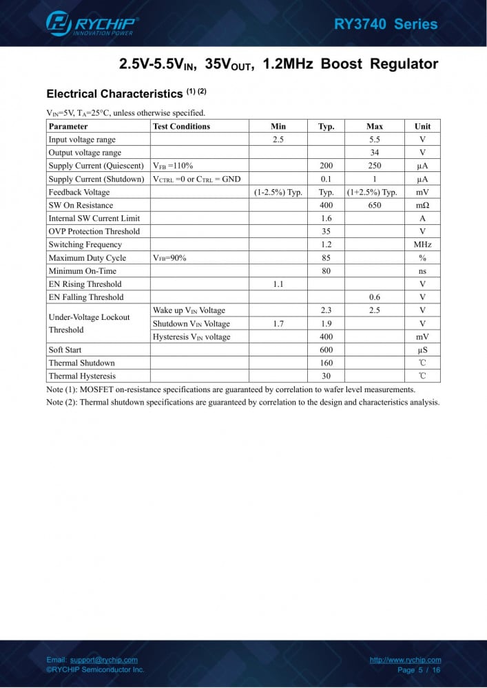 RY3740 datasheet page 5