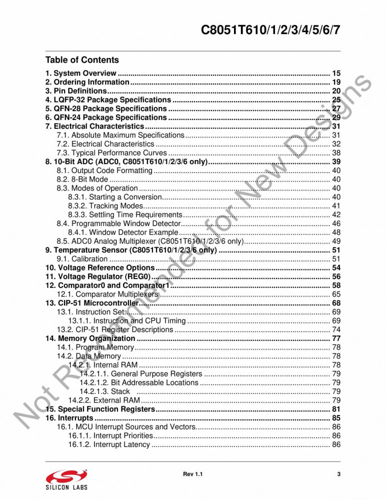 C8051T610 technical document page 3