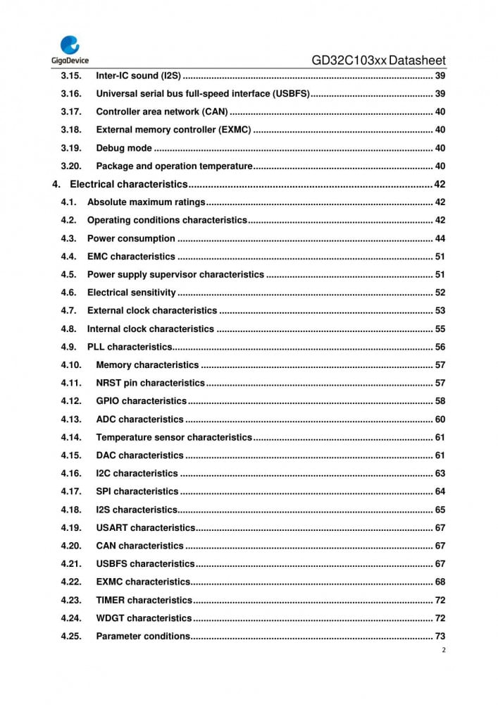 GD32C103CBT6 datasheet page 3