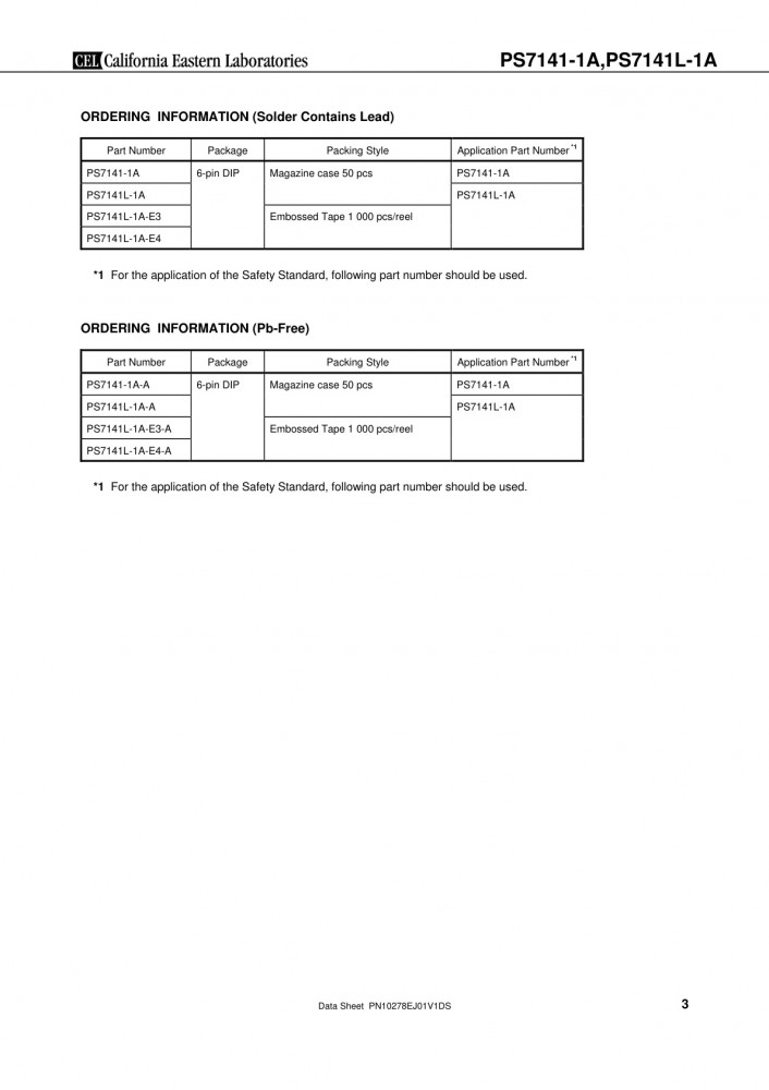 PS7141L-1A datasheet page 3